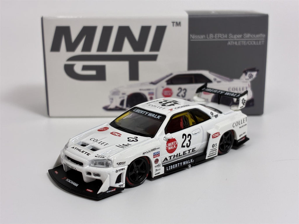 Nissan LB-ER34 Super Silhouette Athlete Collet RHD 1:64 Scale Mini GT ...